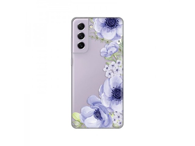 Maskica Silikonska Print Skin za Samsung G990 Galaxy S21 FE Blue Roses