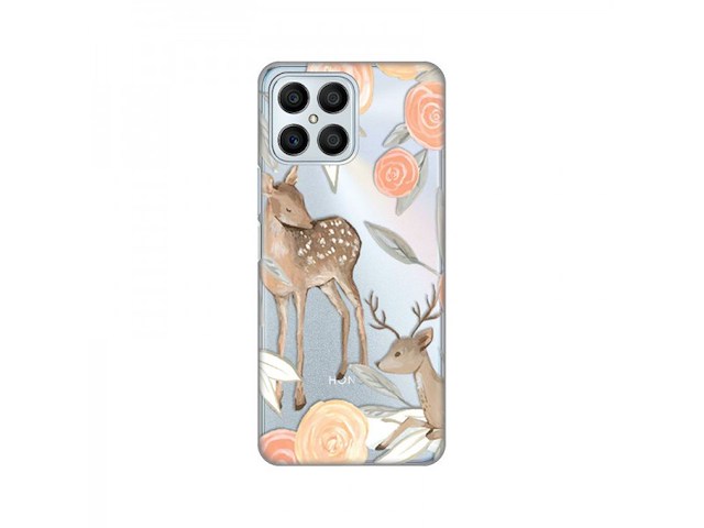 Maskica Silikonska Print Skin za Honor X8 Flower Deer