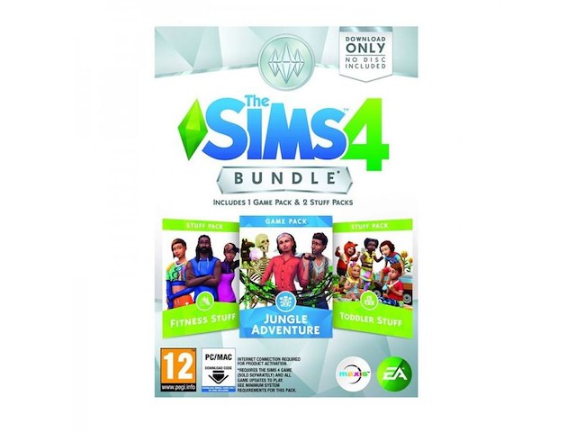 PC The Sims 4 Bundle Pack 11 Fitness Stuff + Jungle Adventure + Toddler Stuff (Code in a Box)