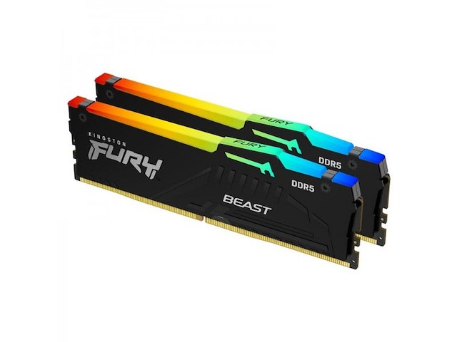 Kingston DIMM DDR5 64GB (2x32GB kit) 5600MT/s KF556C40BBAK2-64 Fury Beast RGB black