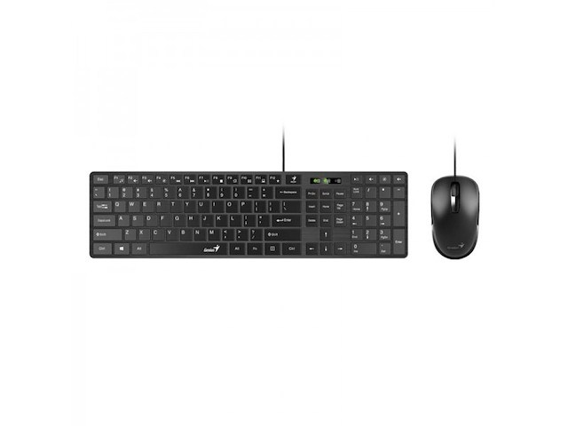 Genius SlimStar C126 USB US crna tastatura+ USB crni miš