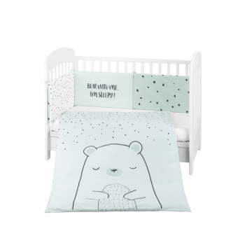 Kikka Boo posteljina sa ogradicom 70/140 6/1 Bear with Me mint