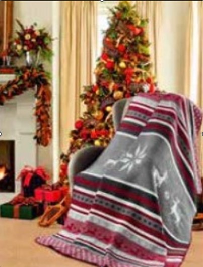 Ćebe ECO BLANKET CHRISTMAS 150x200 - Winter Bordo Grey edk 18403a