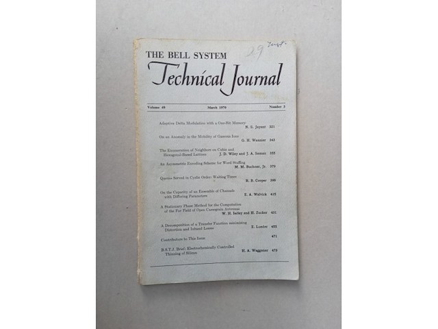 The Bell System Technical Journal, Retko !!!
