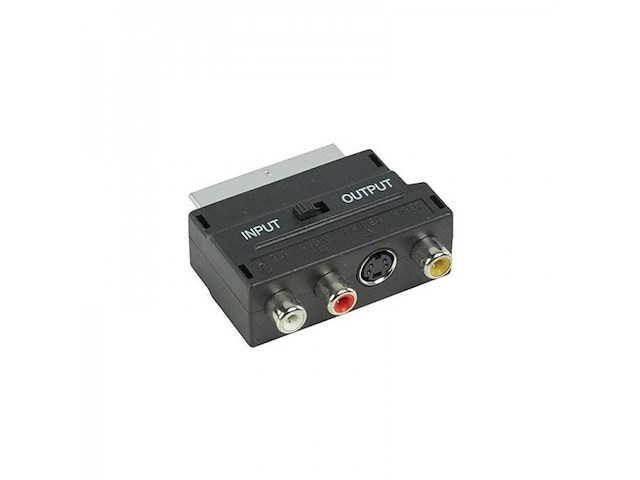 E-green Adapter Scart - 3xRCA + S-Video crni