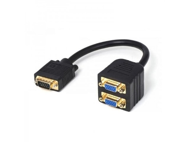 Fast Asia Adapter VGA - VGA M/2F (spliter) crni