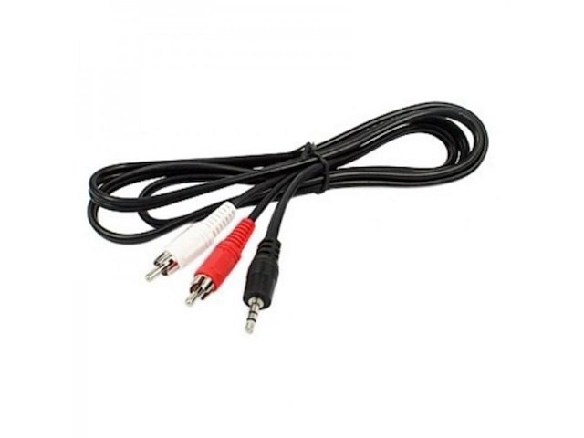 E-green Kabl audio 3.5mm - 2xRCA 3m crni