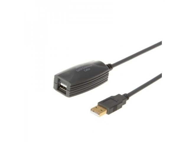 E-green Kabl sa pojačivačem USB A - USB A M/F 5m crni