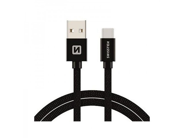 Swissten Data kabl tekstil USB na iPhone 3m crni