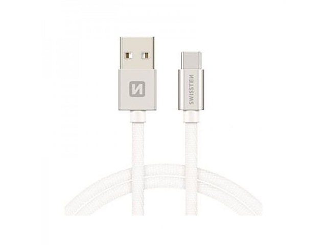 Swissten Data kabl tekstil USB na iPhone 1.2m srebrni