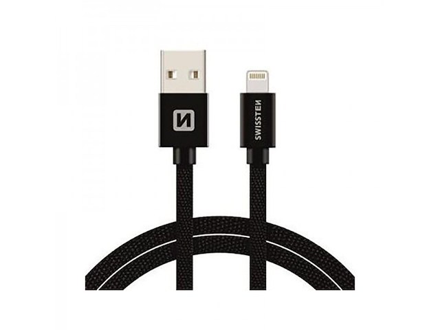 Swissten Data kabl tekstil USB na iPhone 1.2m crn