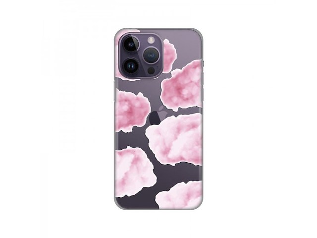 Maskica Silikonska Print Skin za iPhone 14 Pro Max 6.7 Pink Clouds