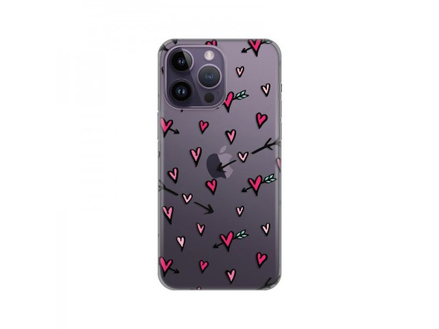 Maskica Silikonska Print Skin za iPhone 14 Pro Max 6.7 Heart Pattern