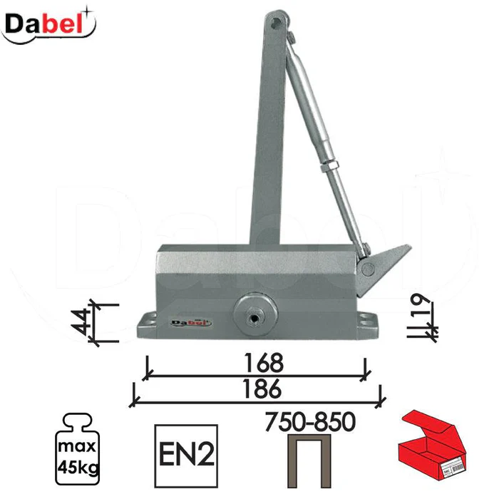 Zatvarač za vrata 4028 Silver 186(168)x44(19)mm 45kg Q