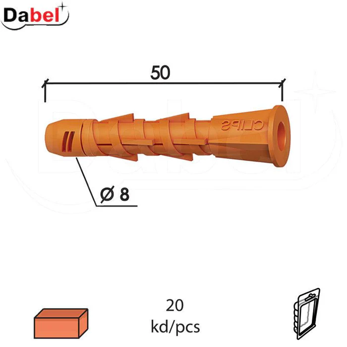 Tipl za punu ciglu D Žuta fi 8x50mm (20kom) DP2