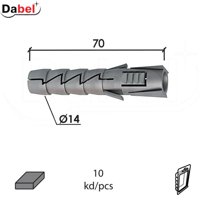 Tipl za beton C Siva fi 14x70mm (5 kom.) DP2