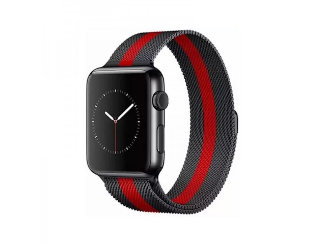 Narukvica intrigue za Apple watch 42mm crno crvena