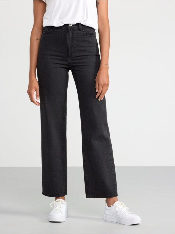 Farmerke HANNA – duboke sa širokim, kraćim nogavicama – 99% pamuk – HANNA Wide high waist jeans with cropped leg