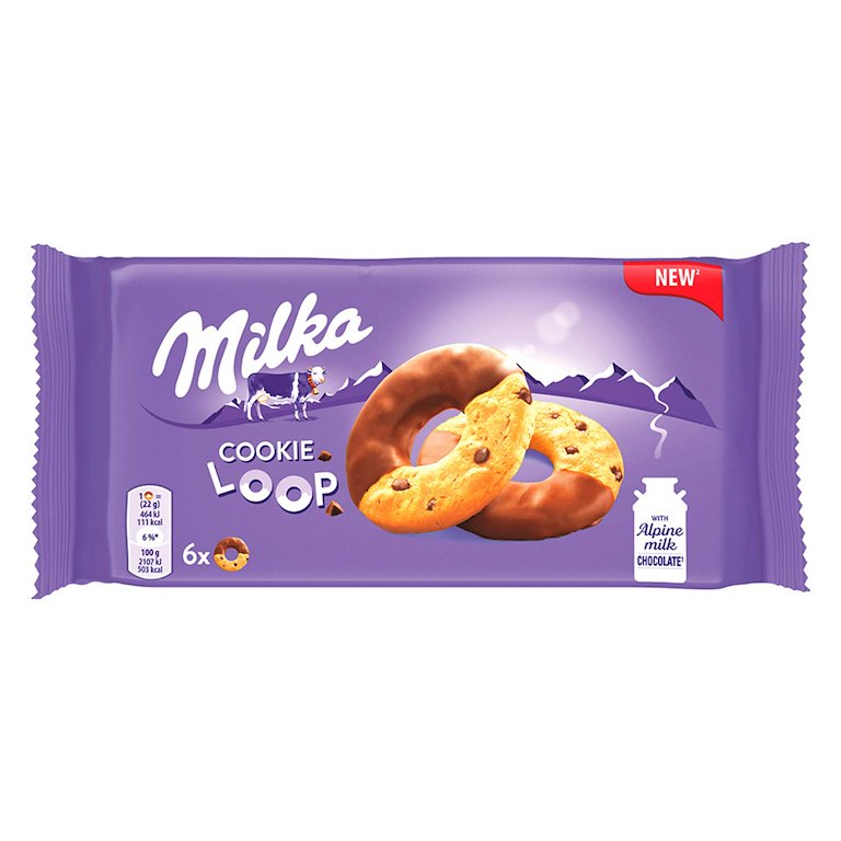 Milka biskvit cookie loop 132g milka