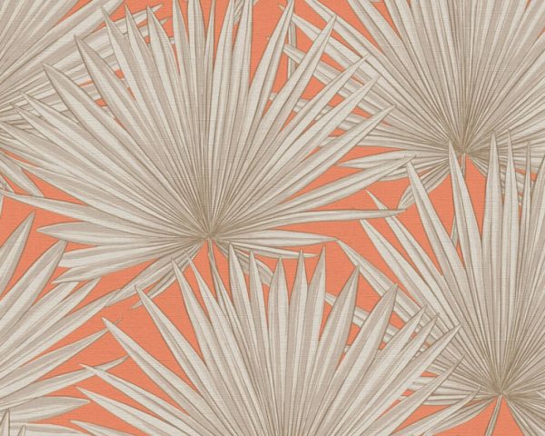 A.S. CRÉATION WALLPAPER «FLORAL, BEIGE, CREAM, ORANGE» 390903