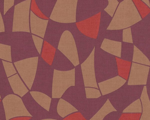 A.S. CRÉATION WALLPAPER «GRAPHICS, BROWN, PURPLE, RED» 390931