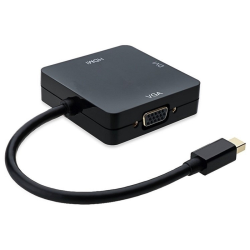Mini DisplayPort - HDMI + DVI-I Dual Link + VGA D-Sub crni