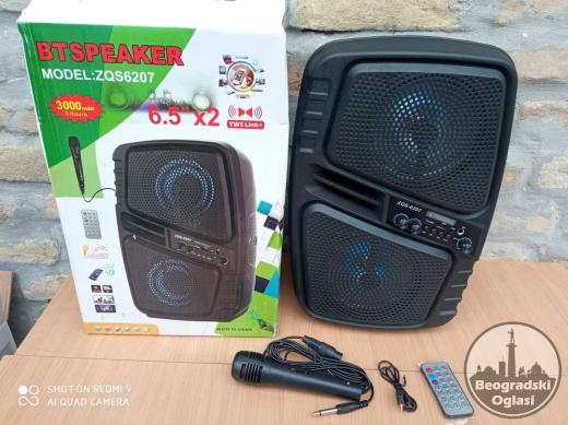 Karaoke bluetooth zvučnik 2x6.5" NOVO