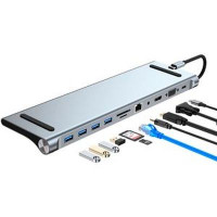 FastAsia USB-C - 4xUSB/CR/LAN/HDMI/VGA/PD/Audio