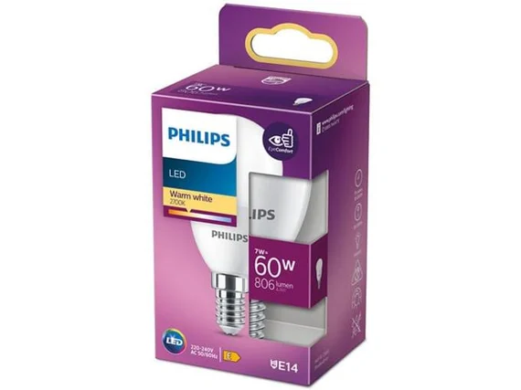 Philips Led sijalica 7W(60W) P48 E14 WW FR ND 1PF/10