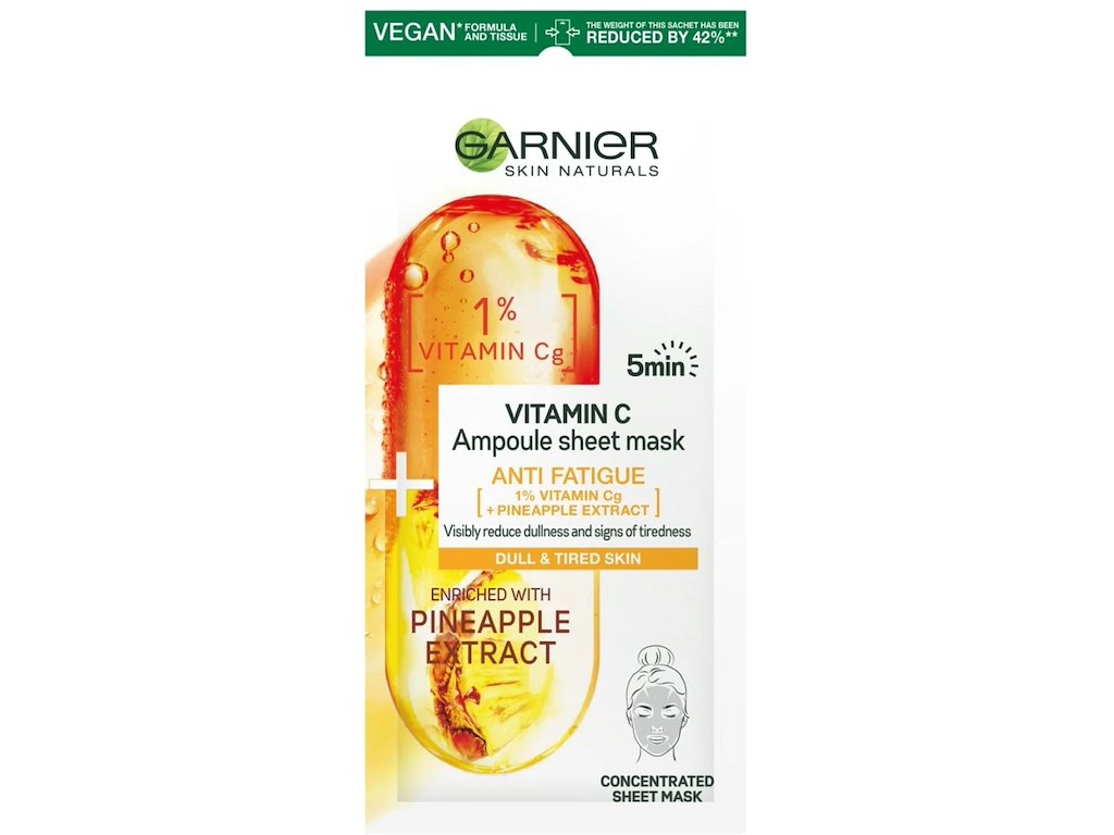 Garnier Maska u maramici Skin Naturals sa sadržajem ampule vitamin C za umornu kožu 15g