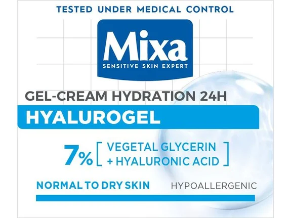 Mixa Hyalurogel Light intenzivna hidratacija, osetljiva normalna i dehidrirana koža 50ml