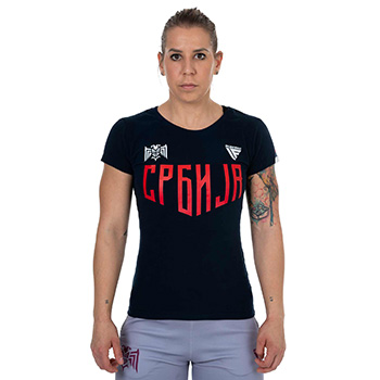 Ženska navijačka majica "Srbija" - teget