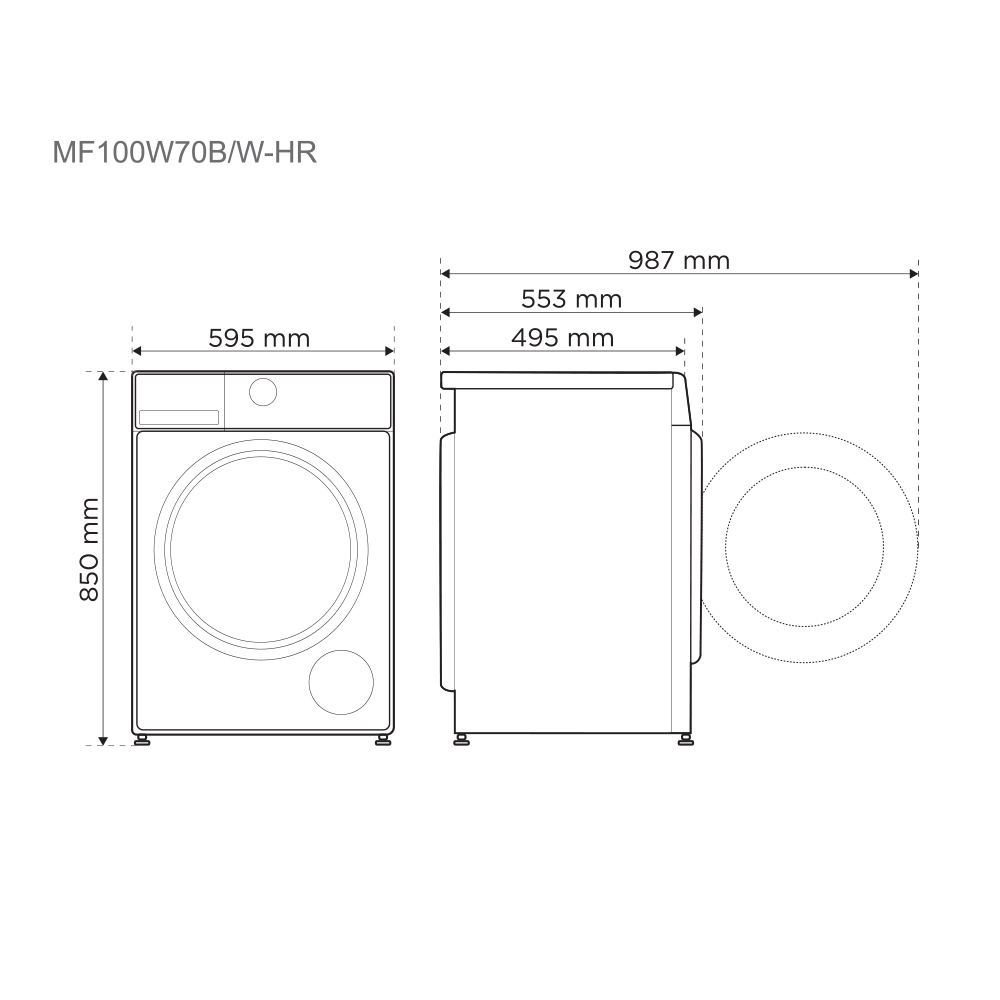 Midea veš mašina MF100W70B/W-HR