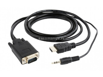 A-HDMI-VGA-03-6 Gembird HDMI to VGA and audio adapter cable, single port, 1,8m, black