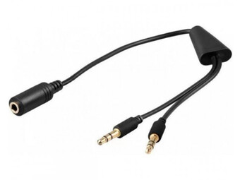 E-GREEN Adapter Audio 3.5mm stereo (F) - 2x 3.5mm stereo (M)