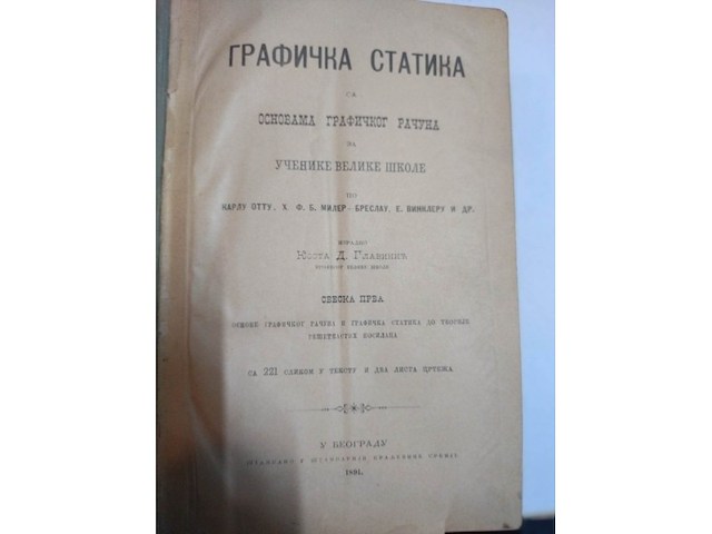 GRAFIČKA STATIKA - Kosta D. Glavinić (1891)