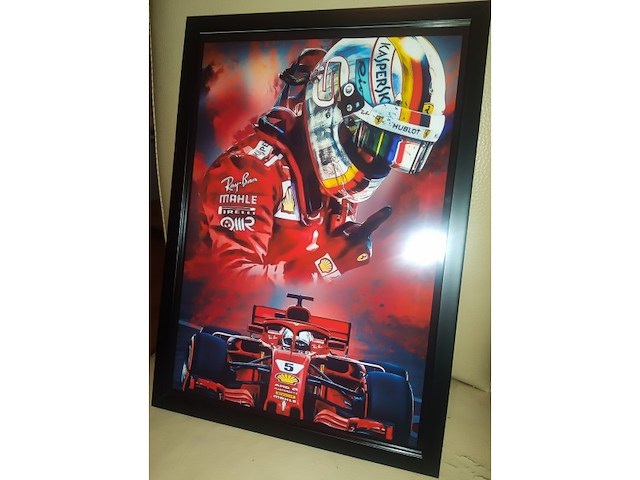 Sebastian Vettel Formula 1 Uramljeni poster