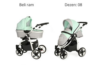 Kunert LIBERO kolica za bebe set 2u1 Beli ram - 08