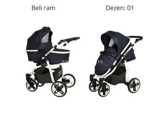 Kunert LIBERO kolica za bebe set 2u1 Beli ram - 01