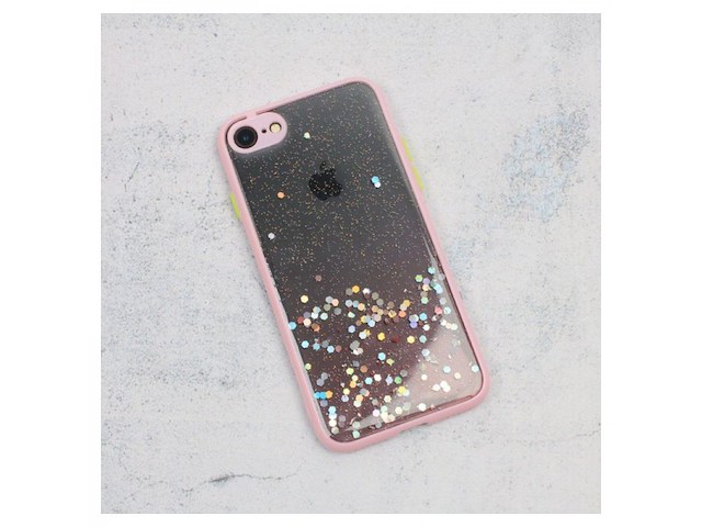 Maskica Frame Glitter za iPhone 7/8/SE (2020) roze