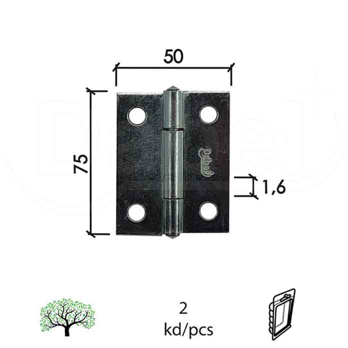 Šarka brodska za vrata SP9003 ZnB 75x50x1,6mm (2kom) DP1 0102089