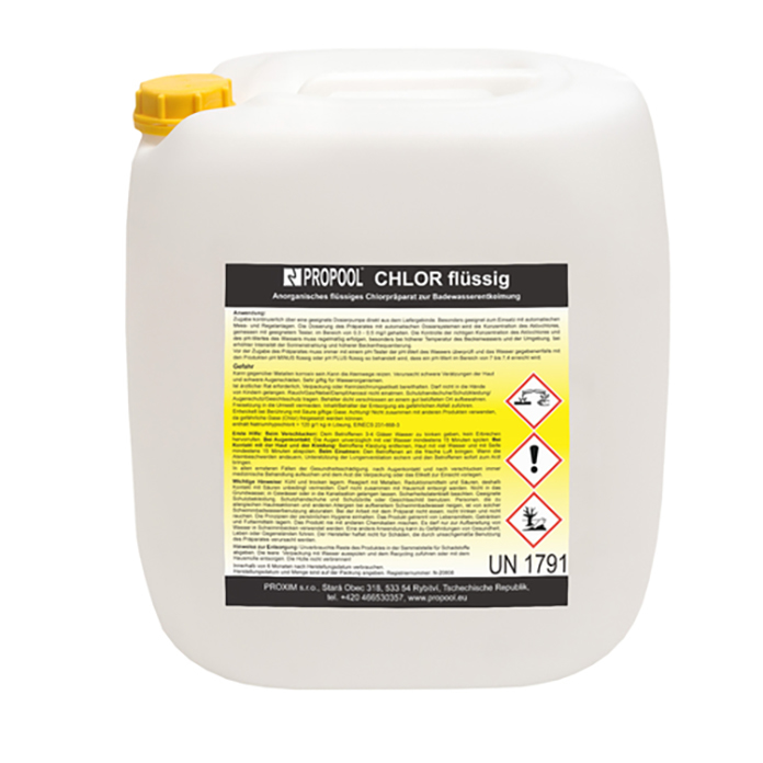 Chlor tečnost PROPOOL / pakovanje 25kg/20 lit