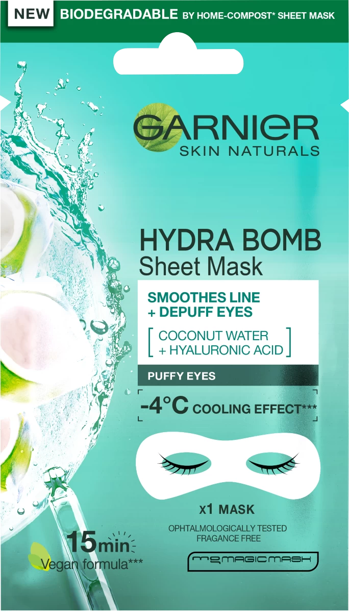 GARNIER SKIN NATURALS MASKA ZA OČI 6G PROTIV BORA COCONUT WATER&HYALURONIC ACID