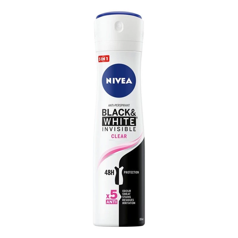 NIVEA DEO W.150ML BLACK&WHITE INVISIBLE CLEAR 82237