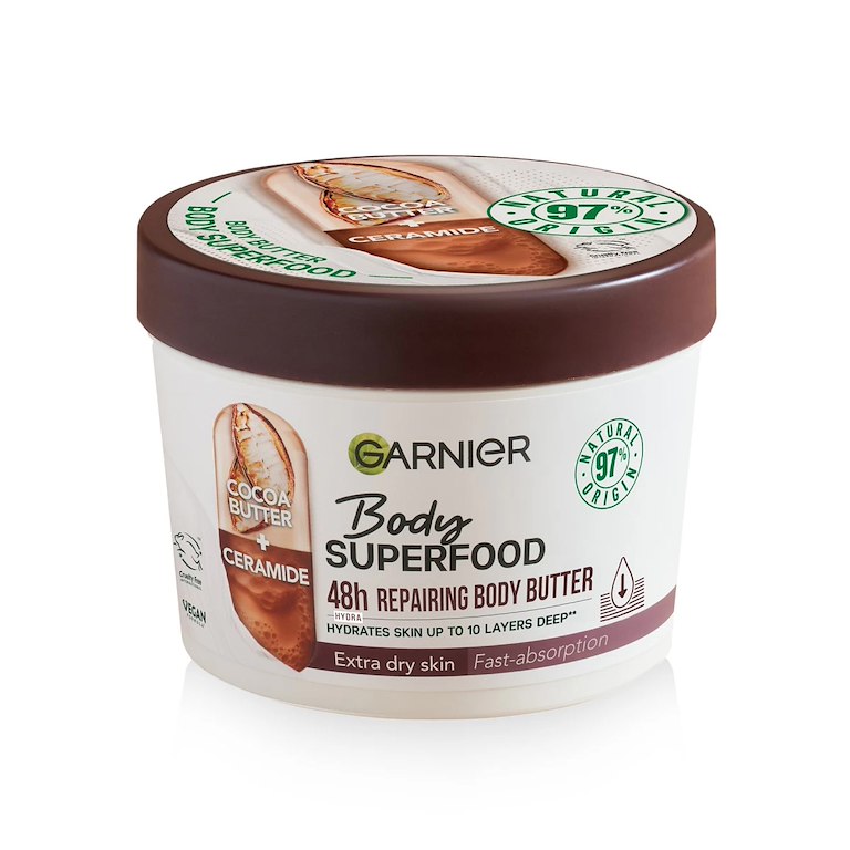 GARNIER BODY SUPERFOOD PUTER ZA TELO 380ML NATURAL 97% COCOA