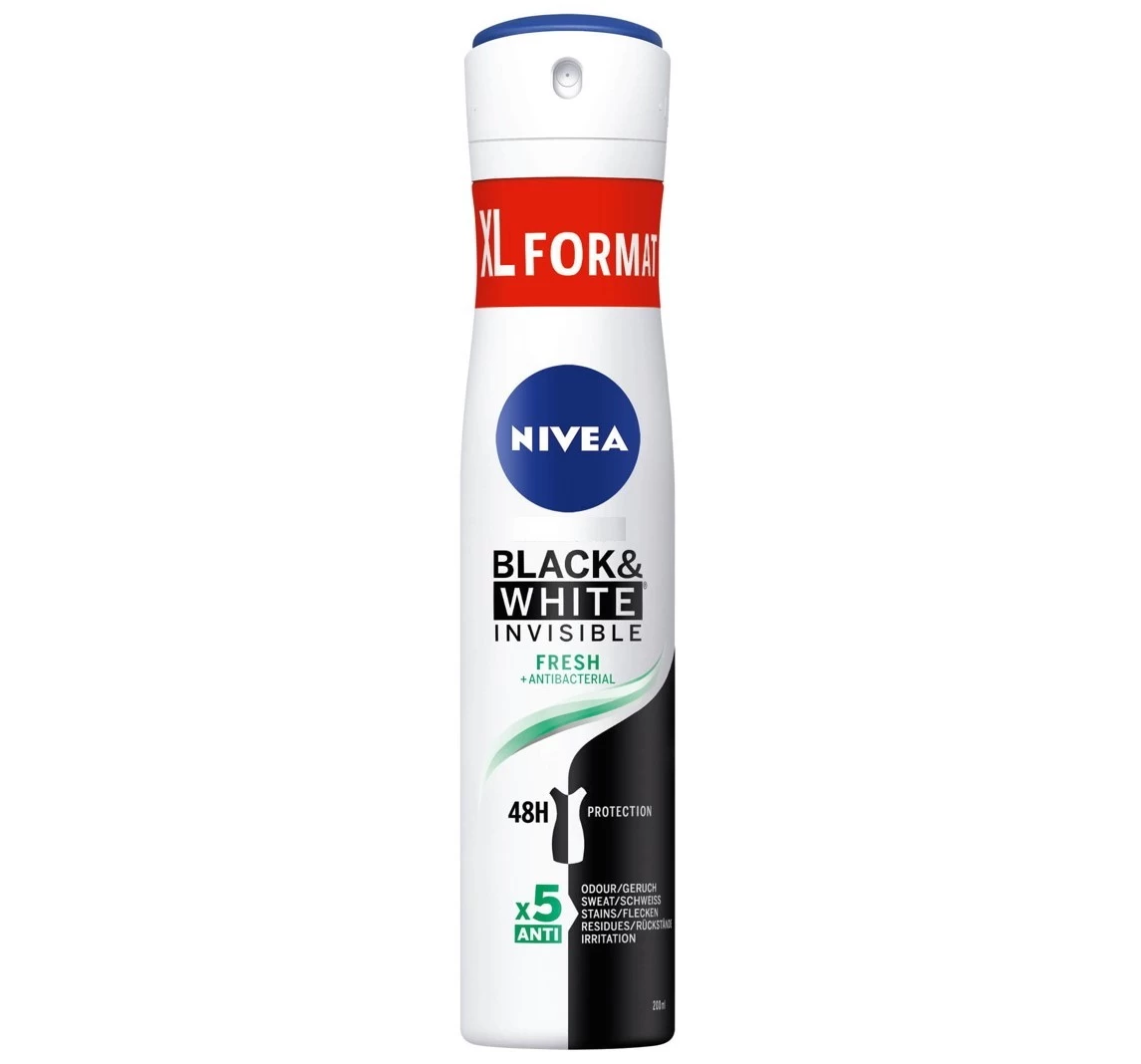 NIVEA DEO W.200ML BLACK&WHITE INVISIBLE FRESH 88575