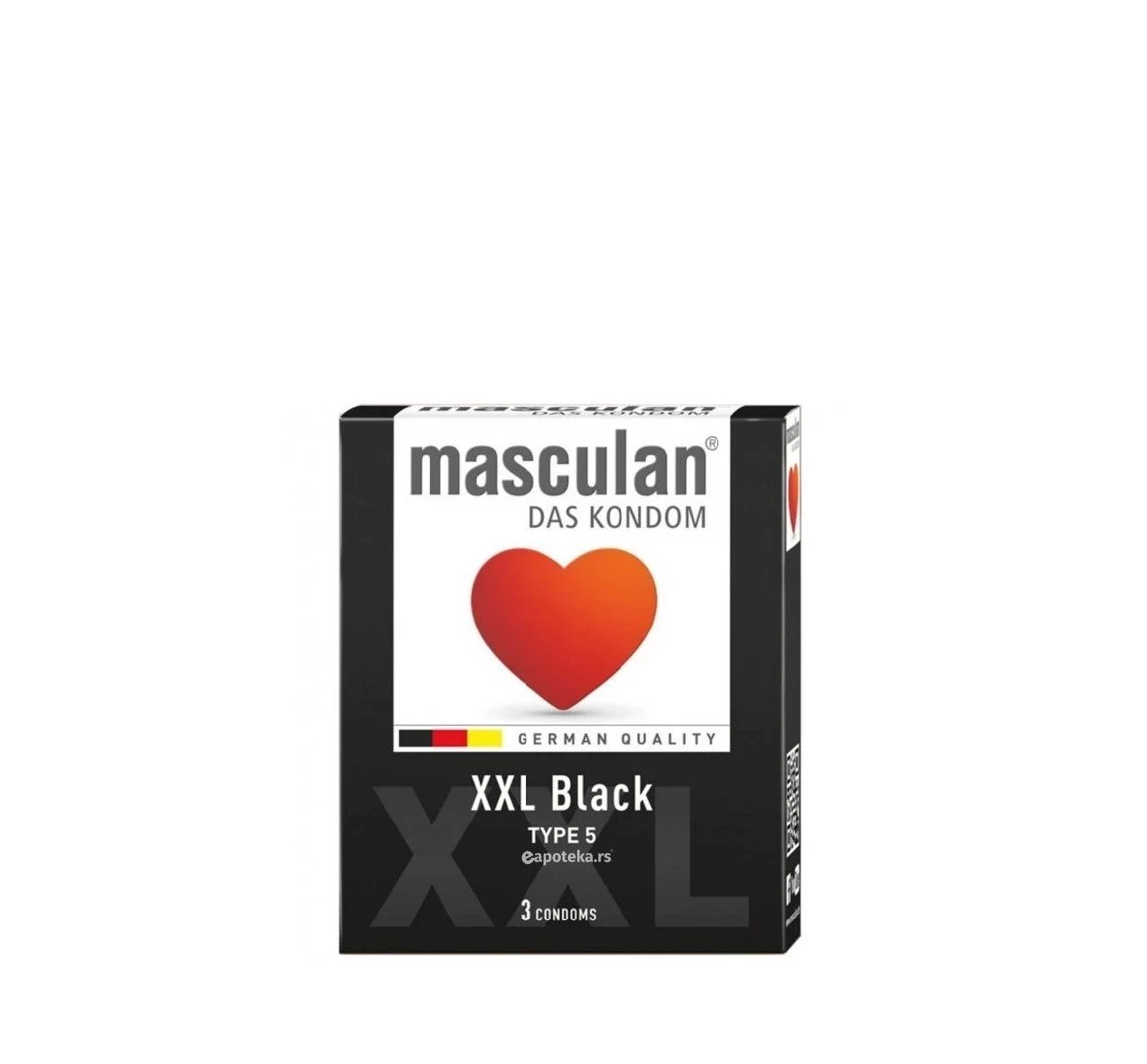 MASCULAN PREZERVATIV BLACK XXL 3 KOM