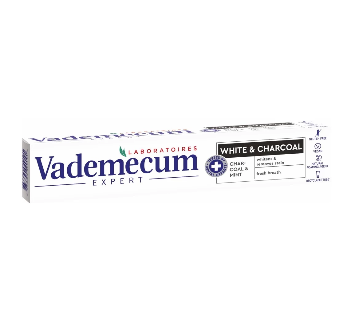 VADEMECUM PASTA 75ML PREMIUM WHITE&CHAROCAL