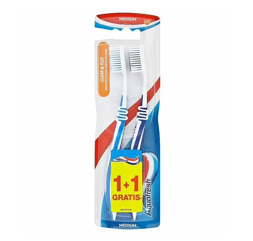 AQUAFRESH ČETKICA CLEAN&FLEX MEDIUM 2 KOMADA