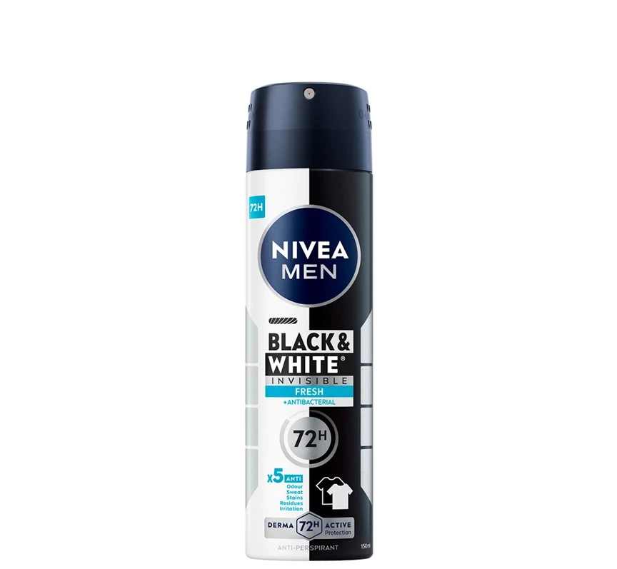 NIVEA DEO MEN 150ML BLACK&WHITE INVISIBLE FRESH 85974